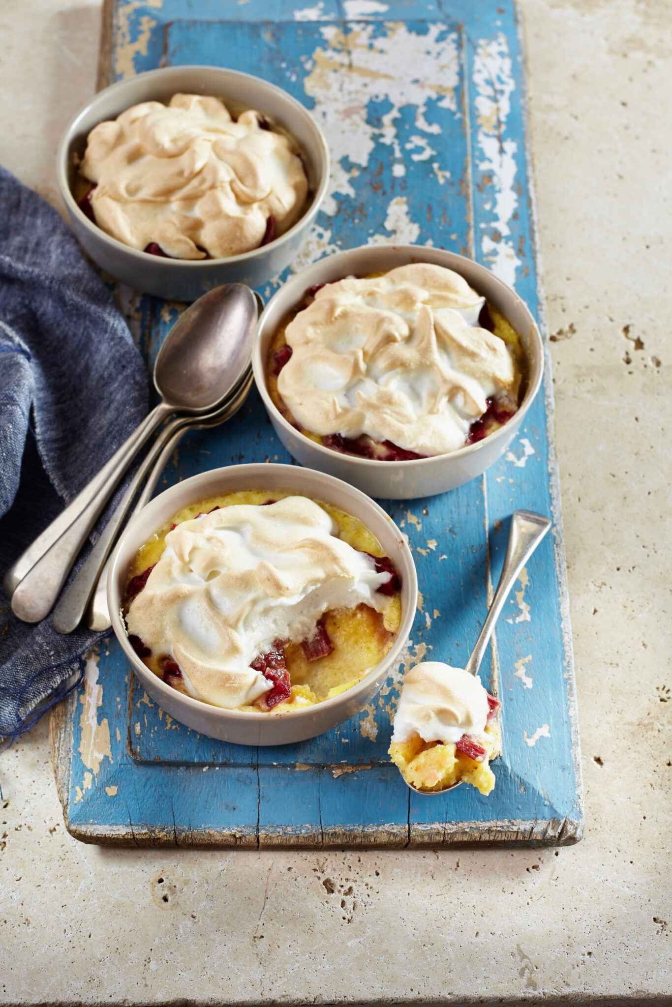 Rhubarb Queen of Puddings - Lyndey Milan