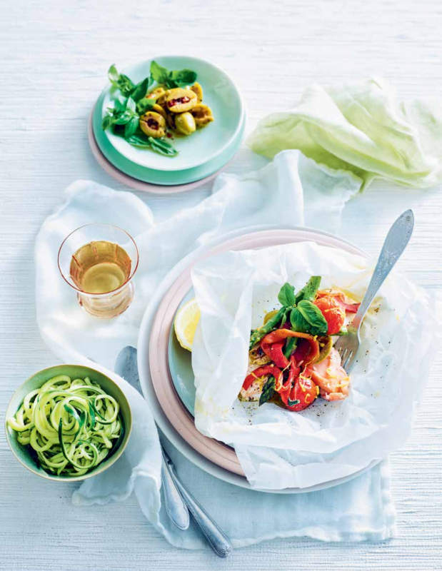 Fish in Cartoccio with Zucchini “Pasta” - Lyndey Milan